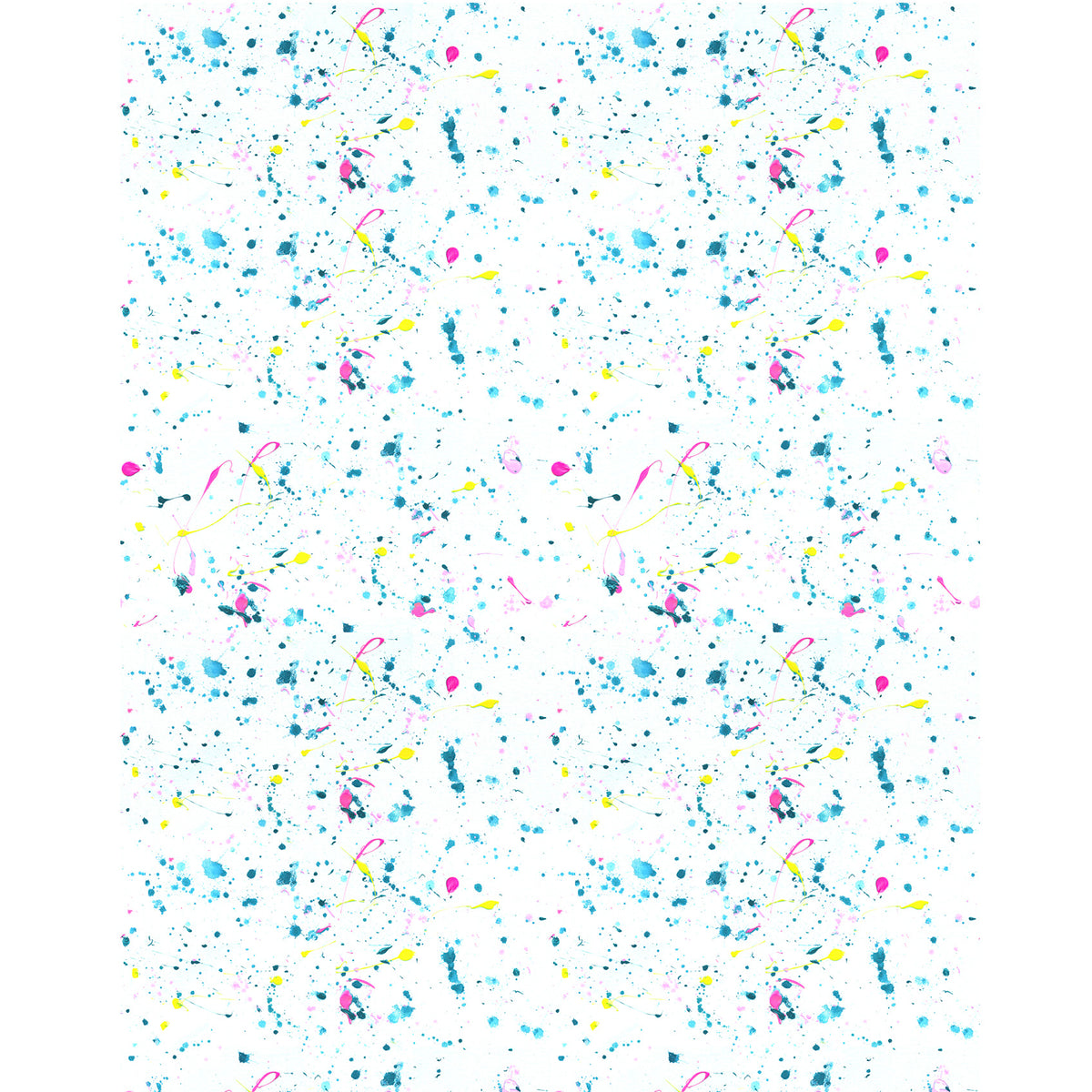 White ground with colorful dropcloth wallpaper azure – KERRI ROSENTHAL