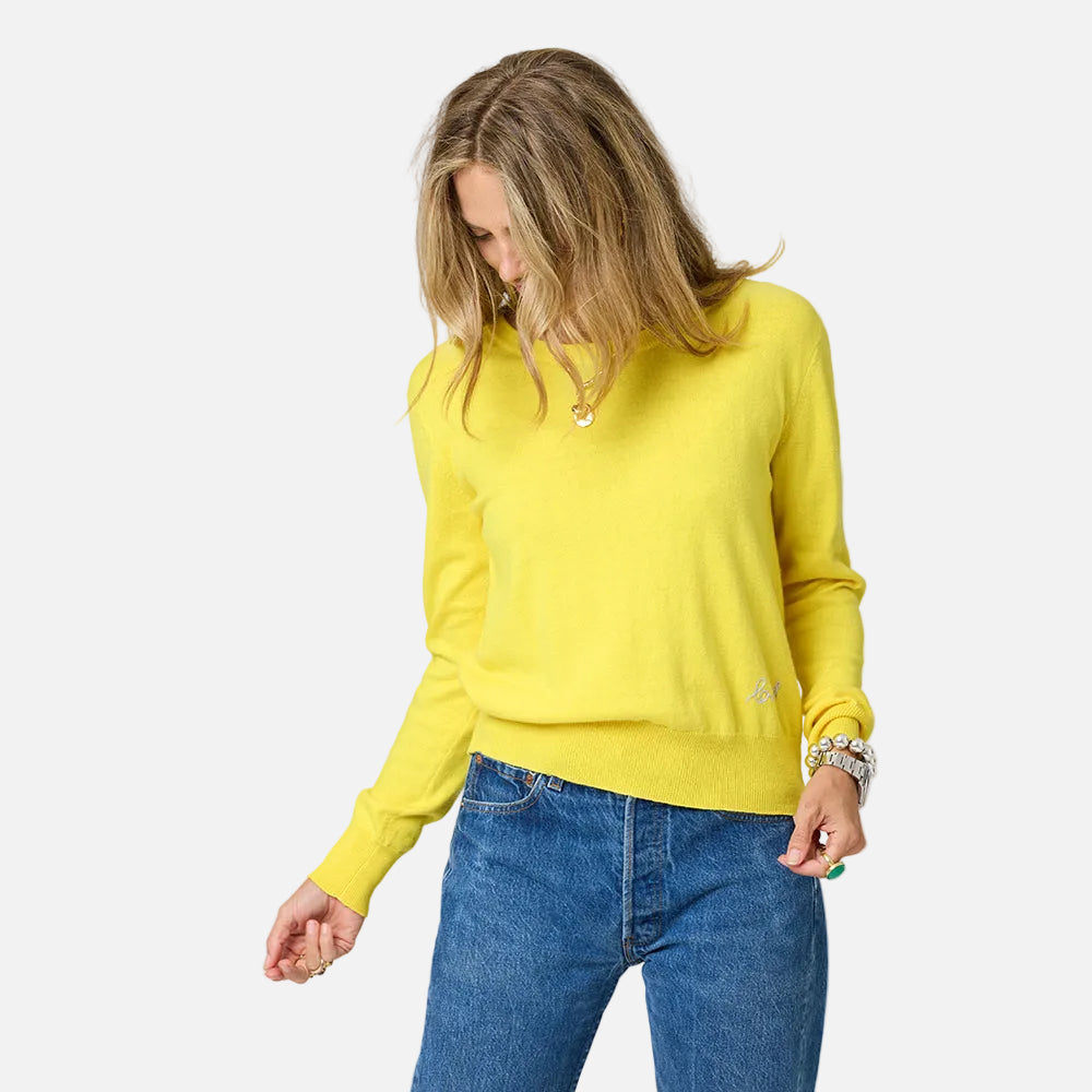 Patchwork Cotton Yellow Pullover Sweater – KERRI ROSENTHAL