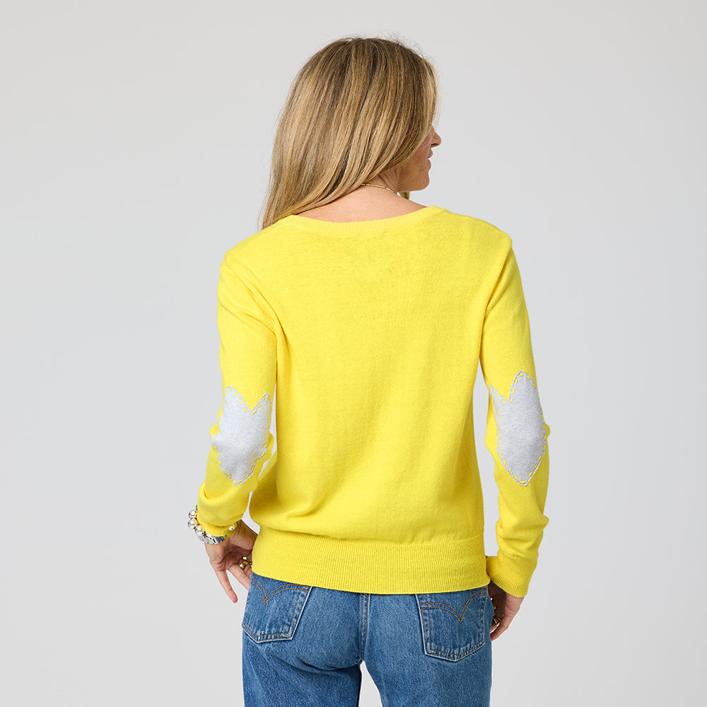 Patchwork Cotton Yellow Pullover Sweater – KERRI ROSENTHAL