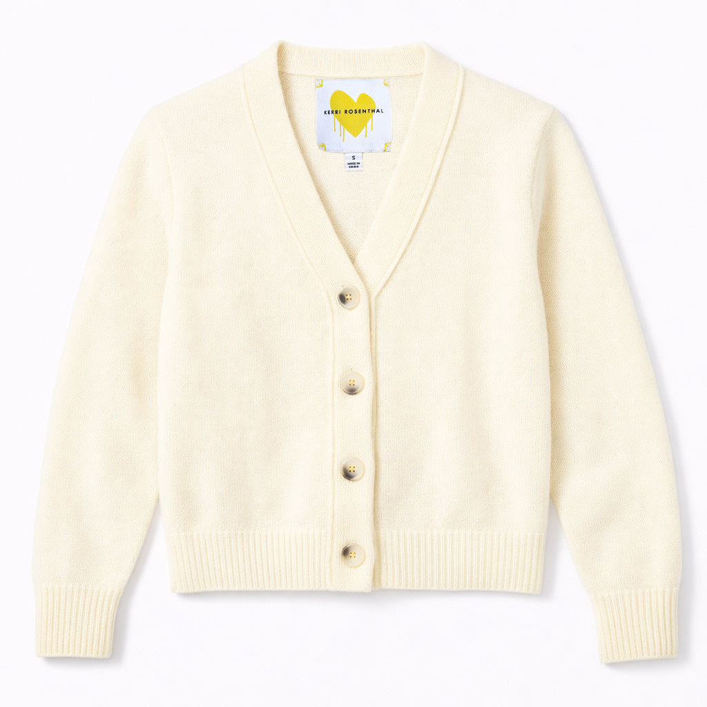 Pretty Little Button Front Cream Cashmere Cardi – KERRI ROSENTHAL