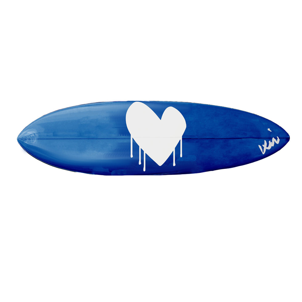 Custom Drippy Heart Surfboard Marvelous Blue Designs – KERRI ROSENTHAL