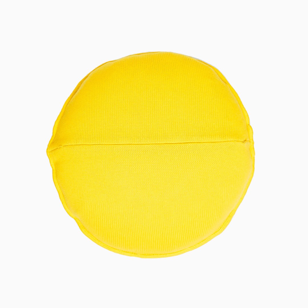 Yellow ground with solar black planet smiley pillow – KERRI ROSENTHAL