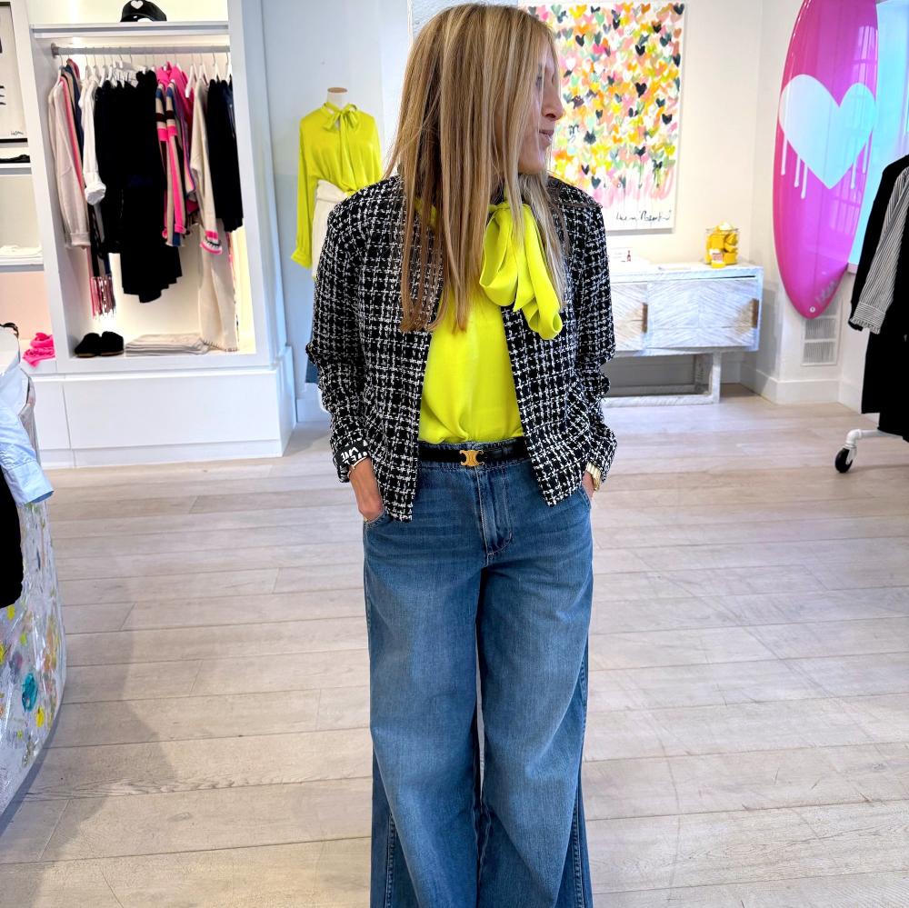 Libbie Citron Yellow Tie Neck Sash Blouse 100% Silk – KERRI ROSENTHAL