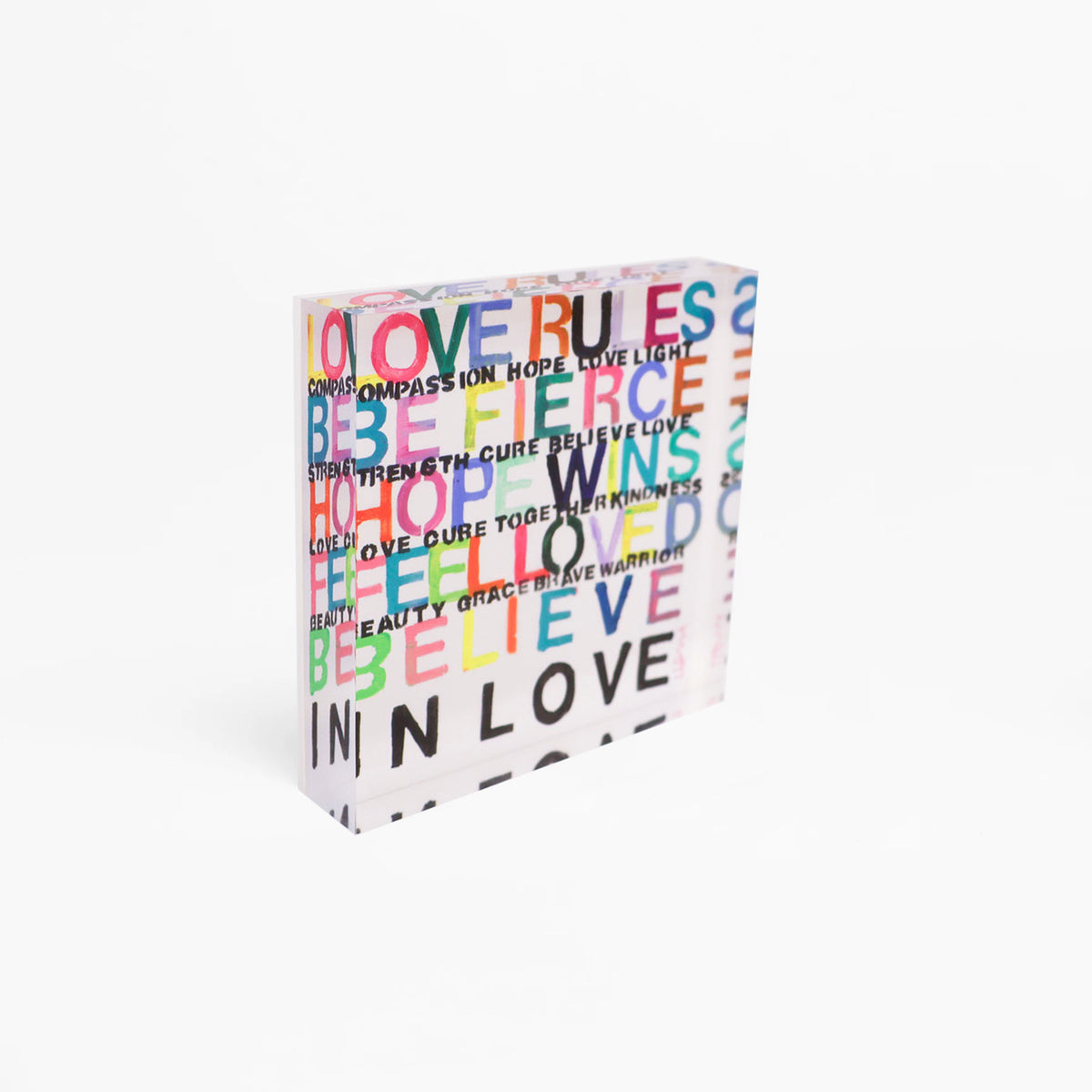 Love Rules Block of Love Acrylic Mini Word Art – KERRI ROSENTHAL