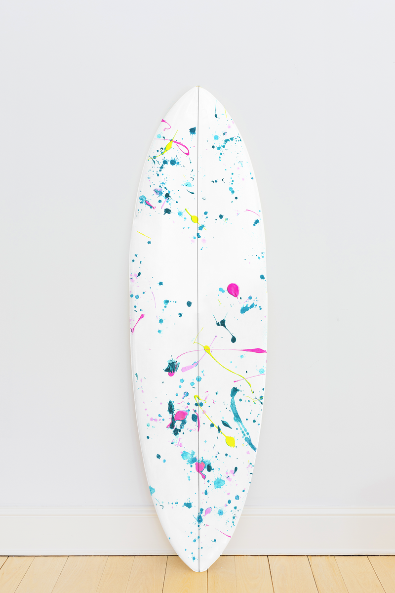 White colorful dropcloth azure blue wall surfboard – KERRI ROSENTHAL