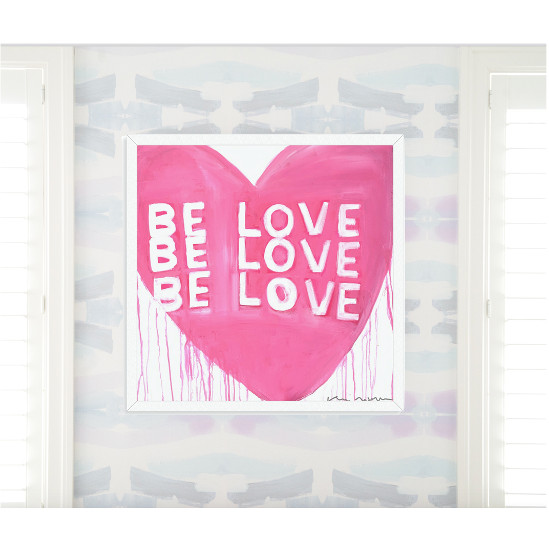 Love Be Love Be Love Pink White Wall Word Art Framed Artwork – KERRI ...