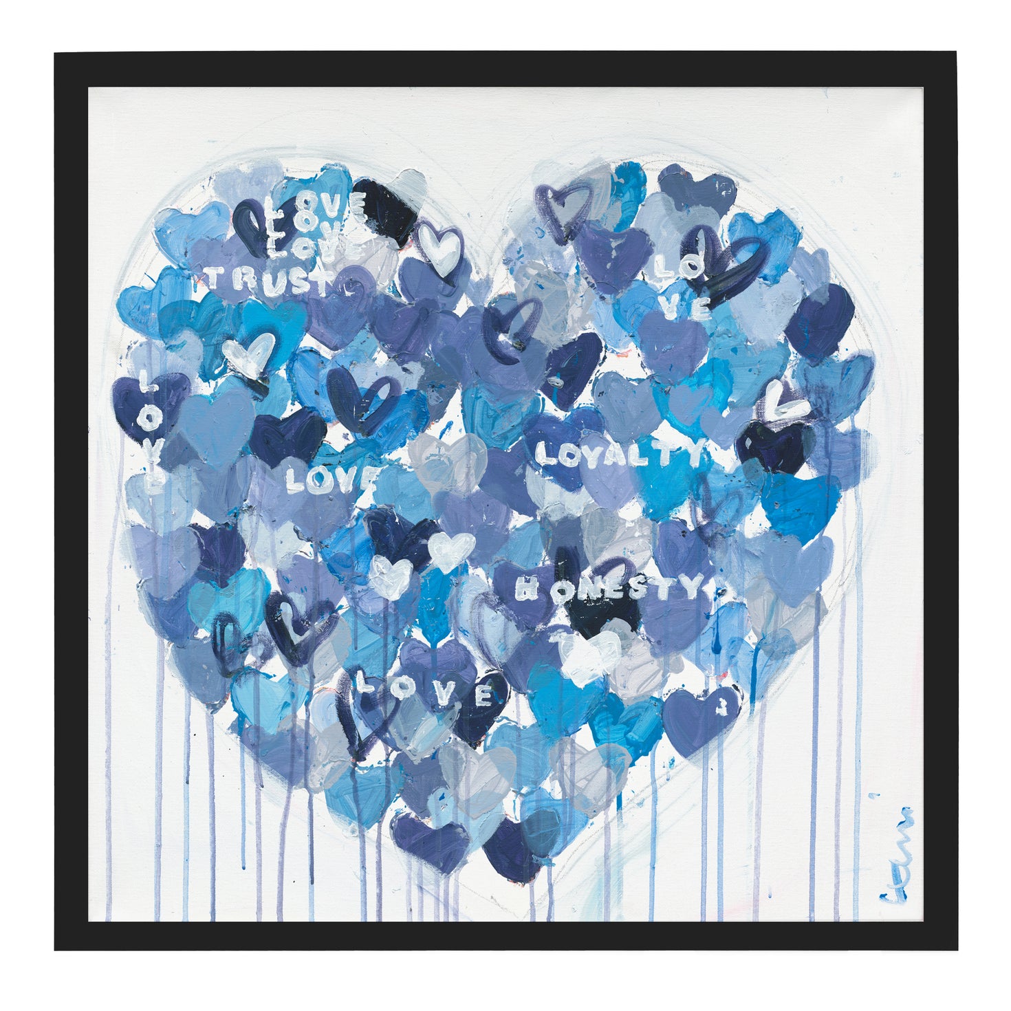 Too True To Be Blue Drippy Heart Art Print – KERRI ROSENTHAL