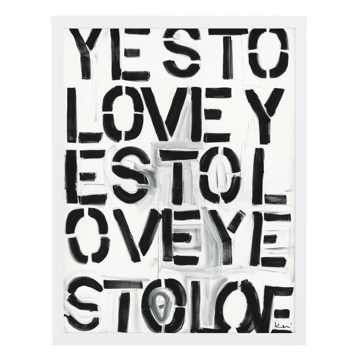 Yes to Love Art Print Wall Word Art Framed Artwork – KERRI ROSENTHAL